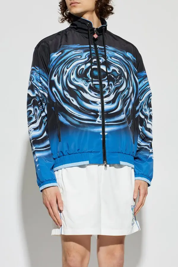 Casablanca Bomber Jacket With Pockets - Navy Blue