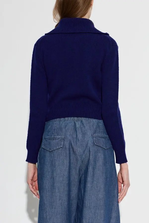 JIL SANDER Cardigan With Wide Collar - Blue