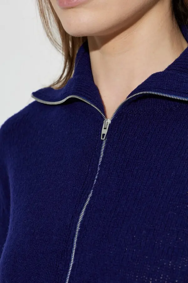 JIL SANDER Cardigan With Wide Collar - Blue