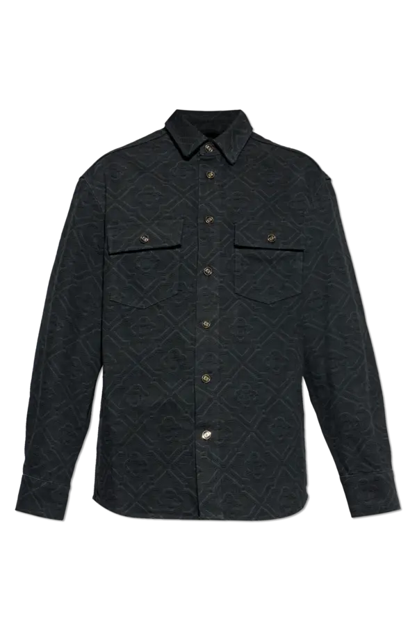 Casablanca Denim Shirt With Monogram - Black