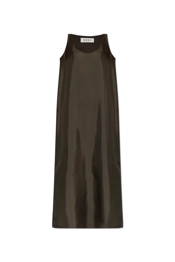 RÓHE Silk Maxi Dress With Spaghetti Straps - Brown