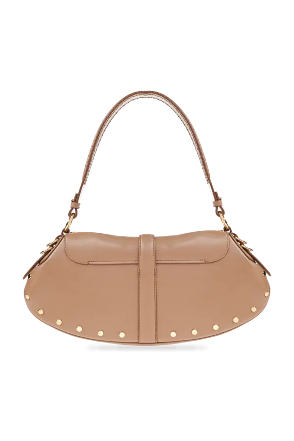 GANNI Studded Shoulder Bag - Brown