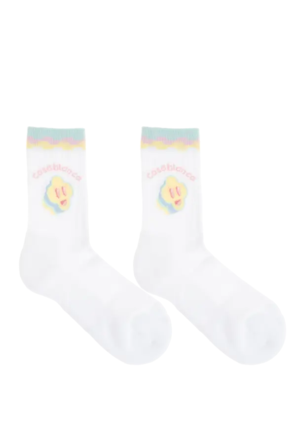 Casablanca Logo Socks - White