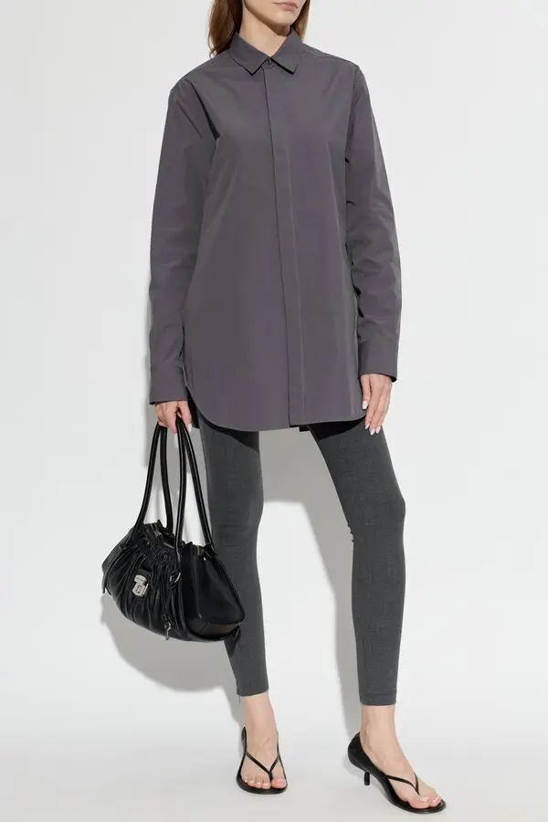 JIL SANDER Shirt With Back Slit - Grey
