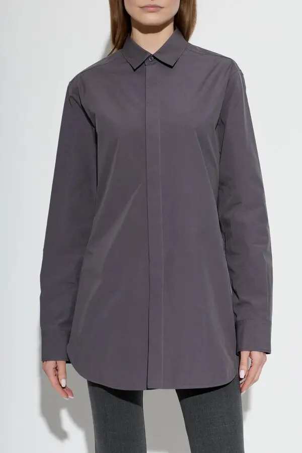 JIL SANDER Shirt With Back Slit - Grey