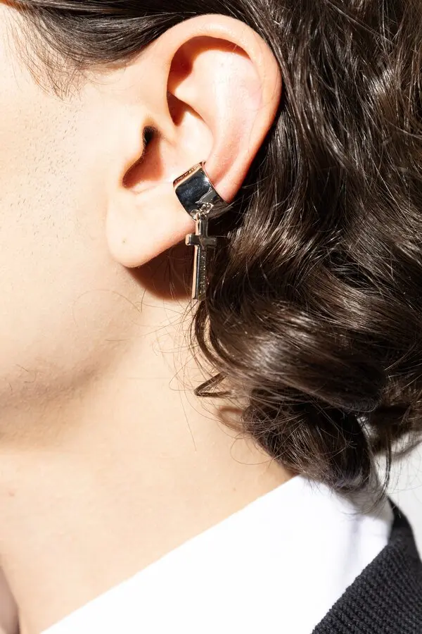 Dsquared2 Brass Ear Cuff With Religious Pendant