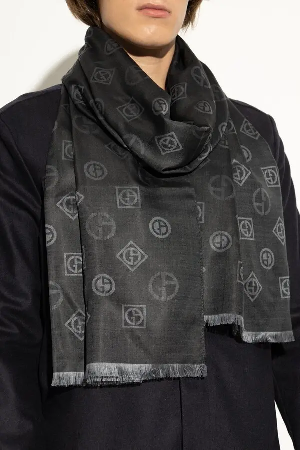 Giorgio Armani Silk Scarf - Grey
