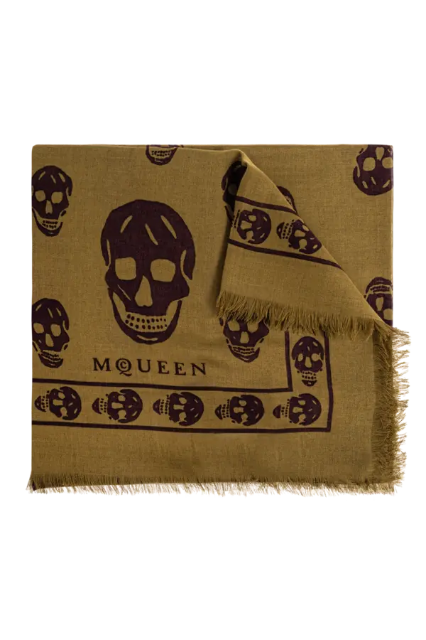 Alexander McQueen Scarf With A Distinctive Skull Motif - Brown