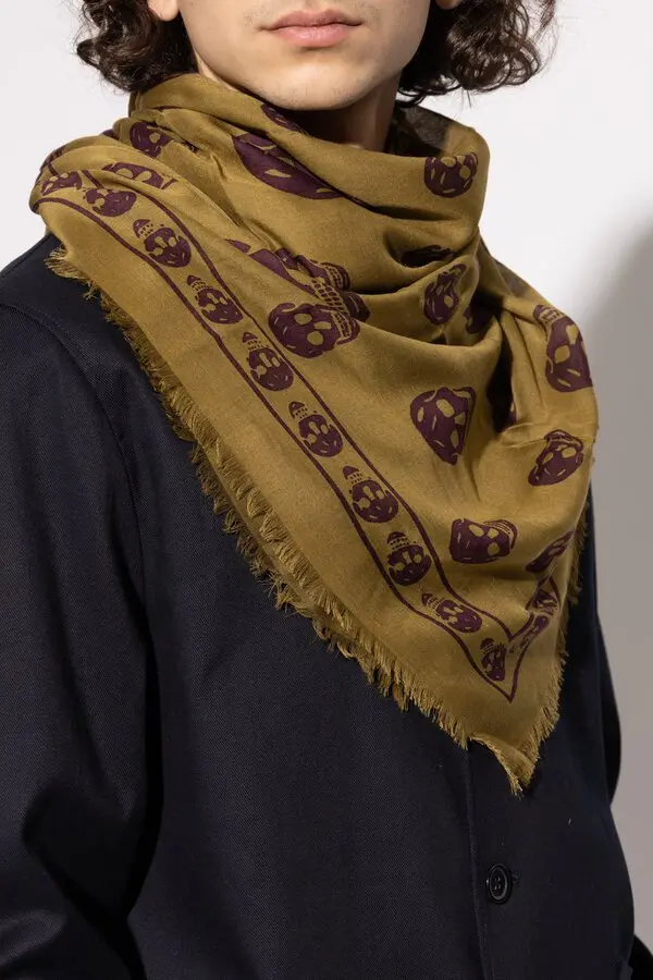 Alexander McQueen Scarf With A Distinctive Skull Motif - Brown