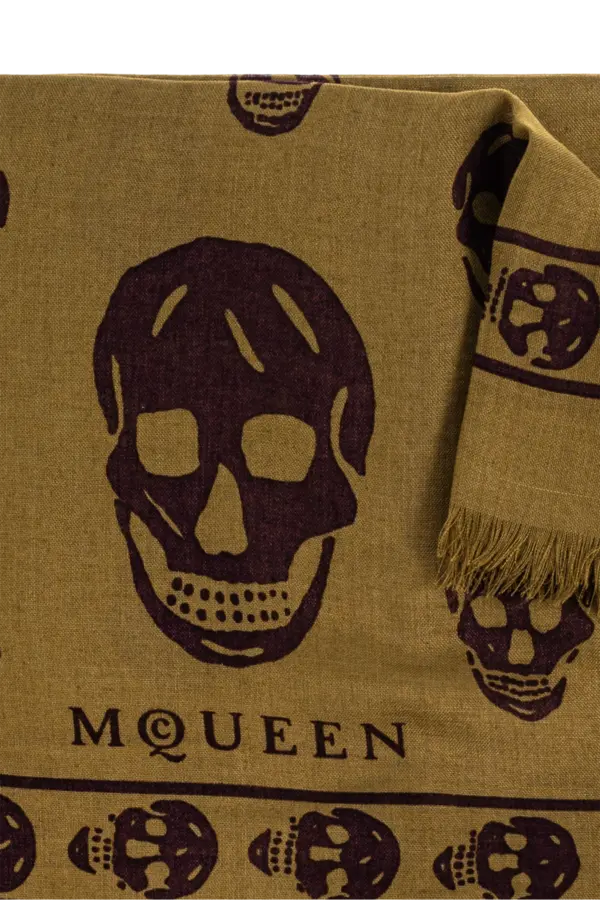 Alexander McQueen Scarf With A Distinctive Skull Motif - Brown