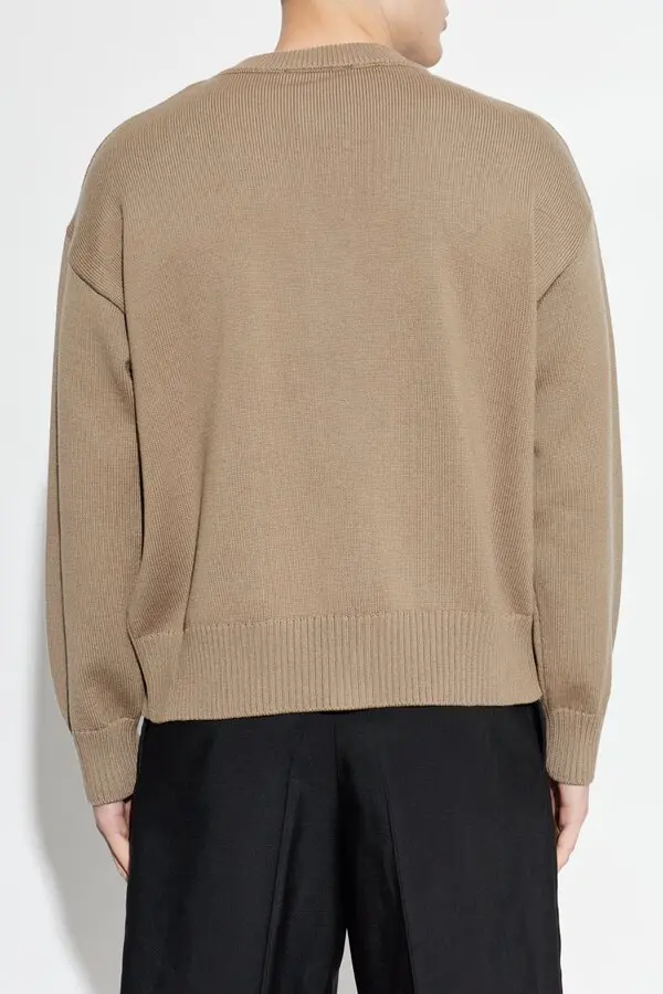 AMI Paris Cardigan With Pockets - Beige