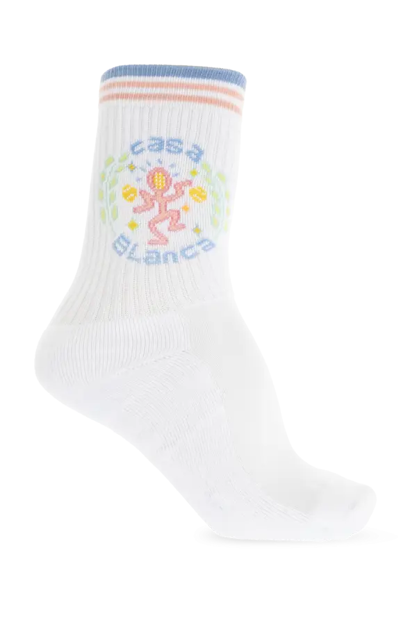 Casablanca Logo Socks - White
