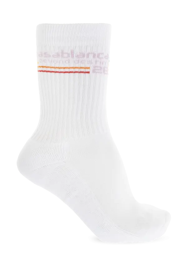 Casablanca Logo Socks - White