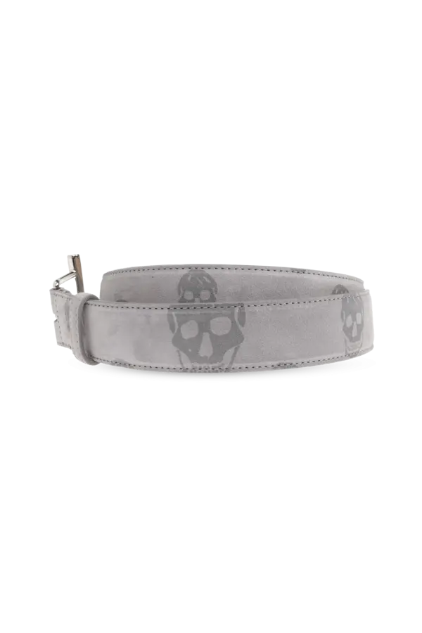 Alexander McQueen Suede Belt - Grey