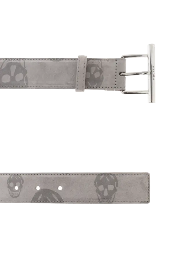 Alexander McQueen Suede Belt - Grey