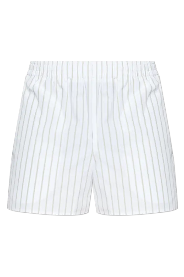 Ami Striped Ribbed Shorts - White