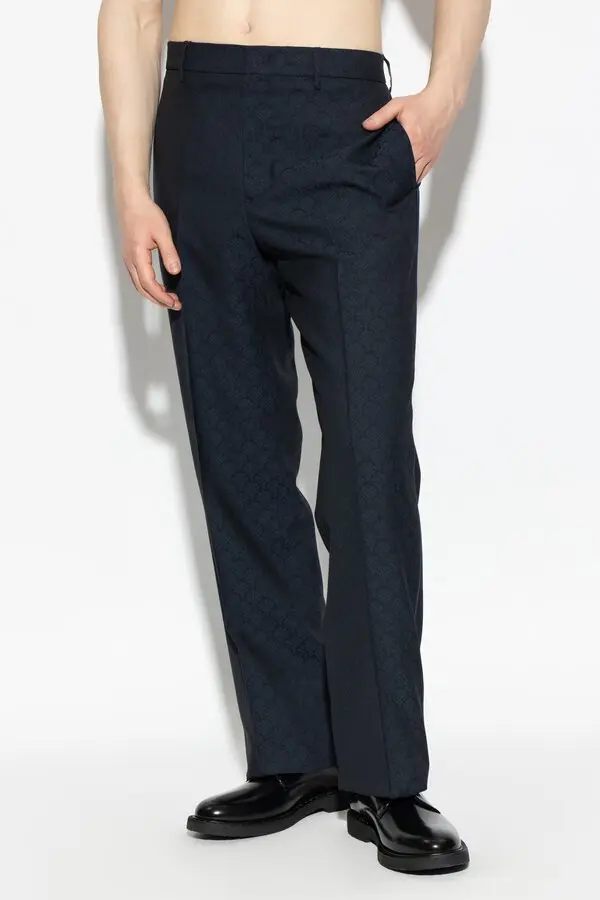 Etro Wool Trousers With Decorative Pattern