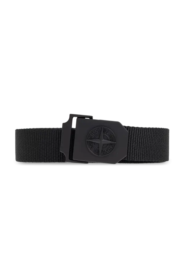 Stone Island Belt With Embossed Logo - Black