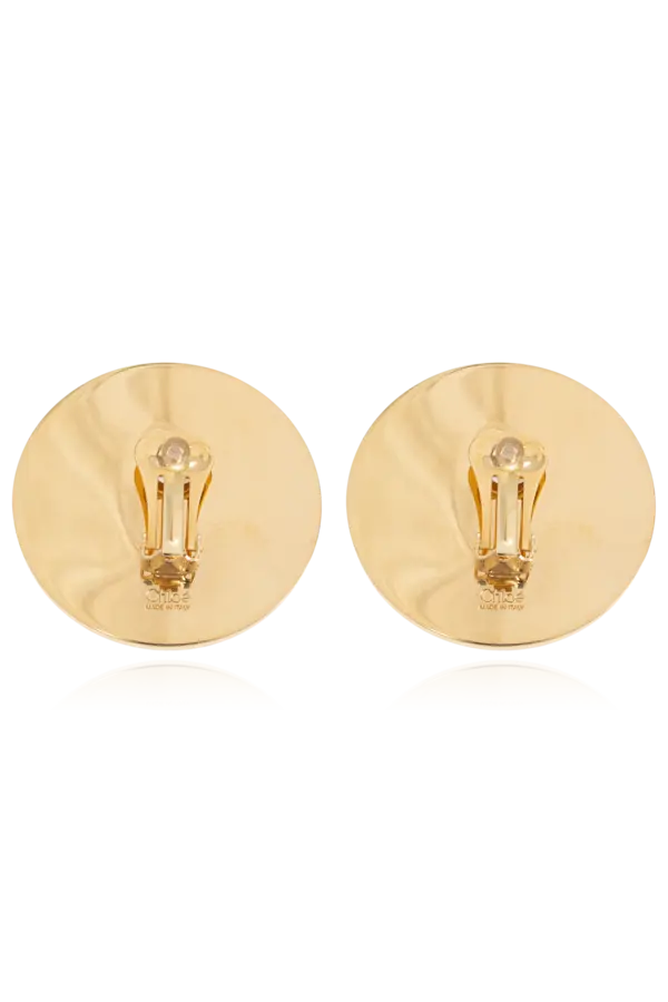 Chloé Round Clip-on Earrings - Cream
