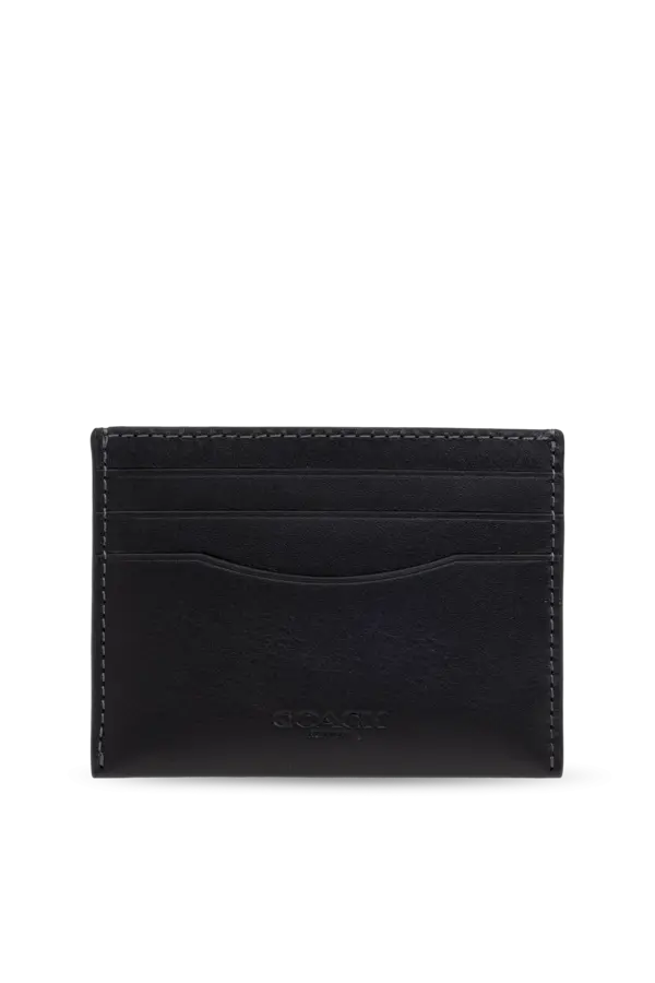 COACH Leather Card Case - Black