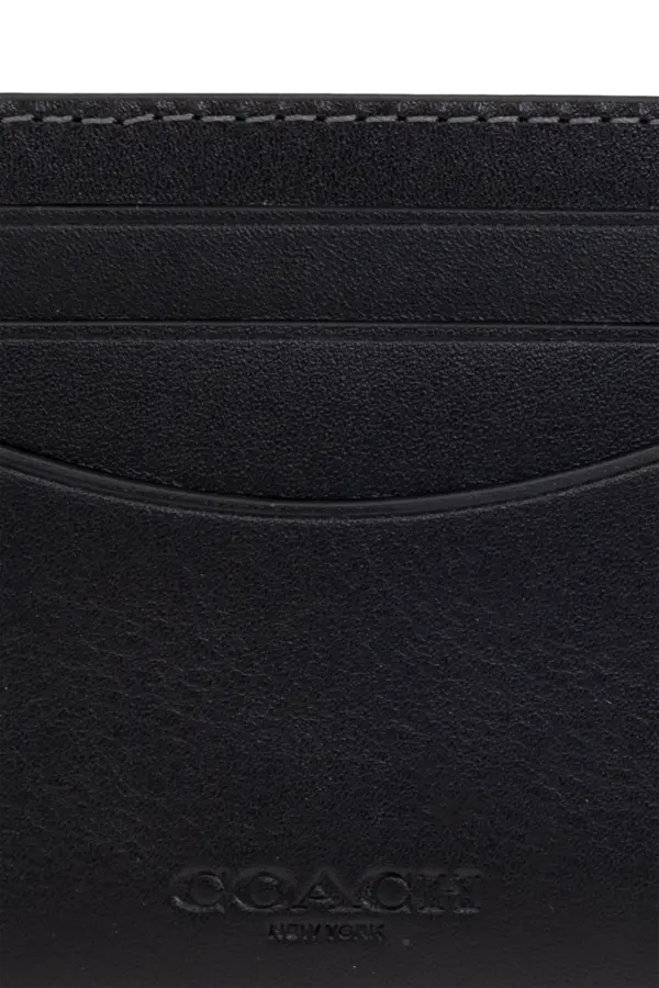 COACH Leather Card Case - Black