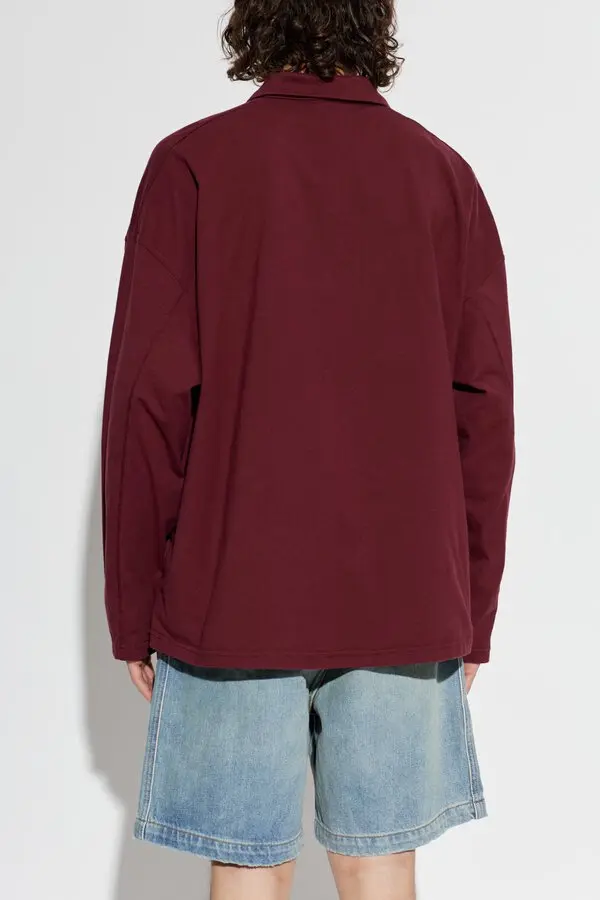American Vintage Polo With Logo - Burgundy