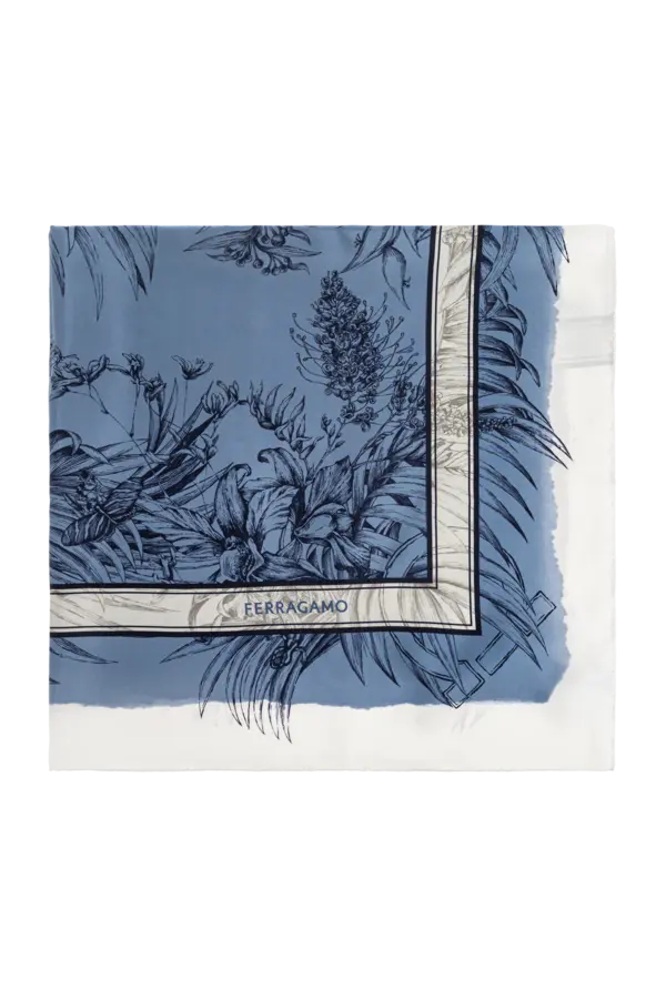 FERRAGAMO Silk Scarf - Blue