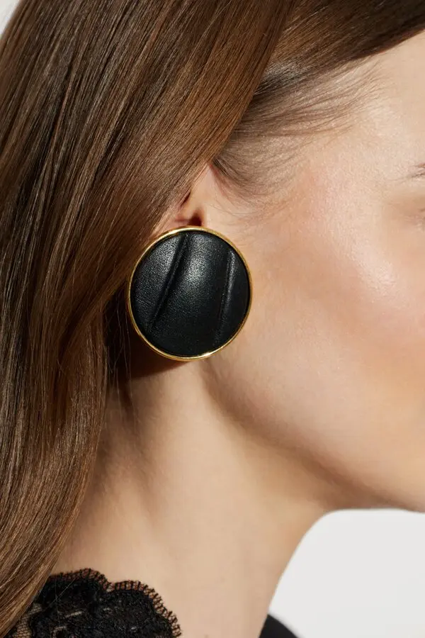 Chloé Round Clip-on Earrings - Black