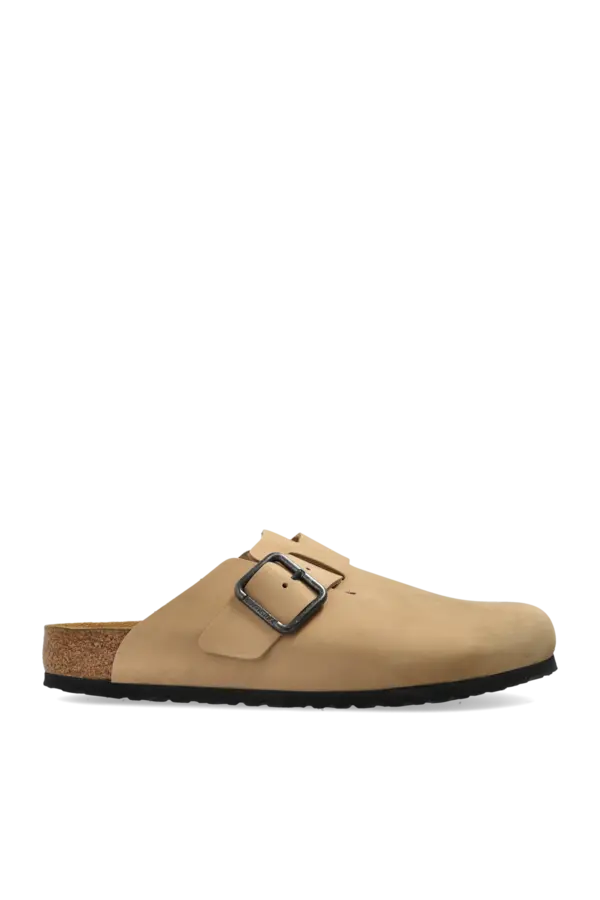 BIRKENSTOCK Boston Wire Buckle Slippers - Beige