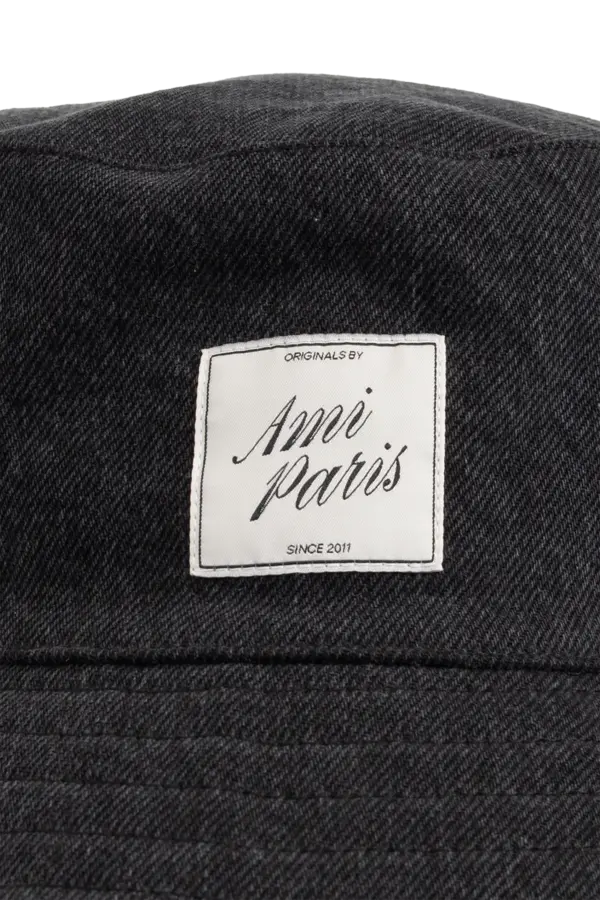 AMI Paris Bucket Hat With Logo Patch - Black