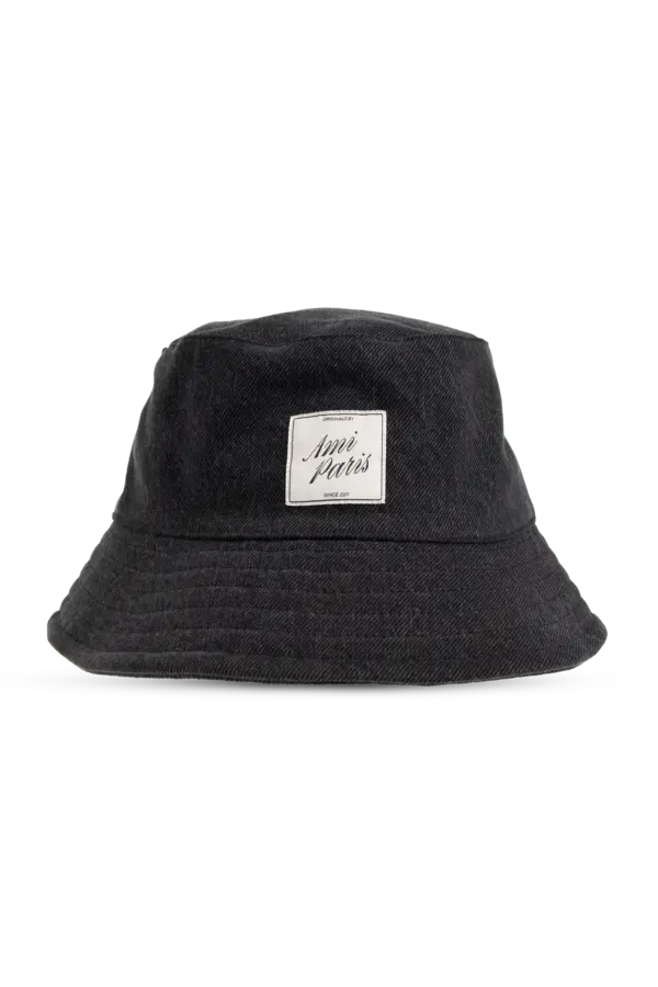 AMI Paris Bucket Hat With Logo Patch - Black