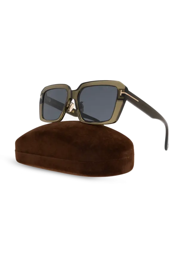 TOM FORD Acetate Square Frame Sunglasses - Green