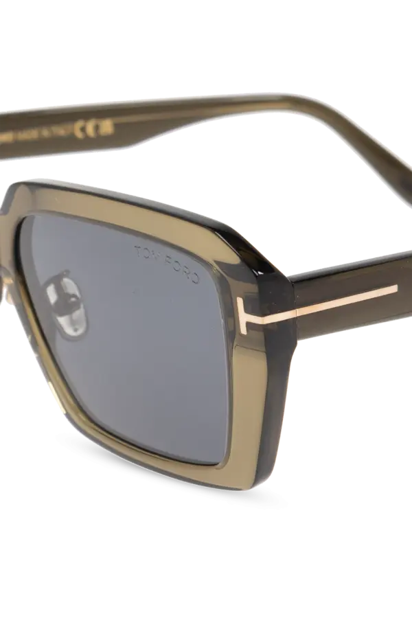 TOM FORD Acetate Square Frame Sunglasses - Green
