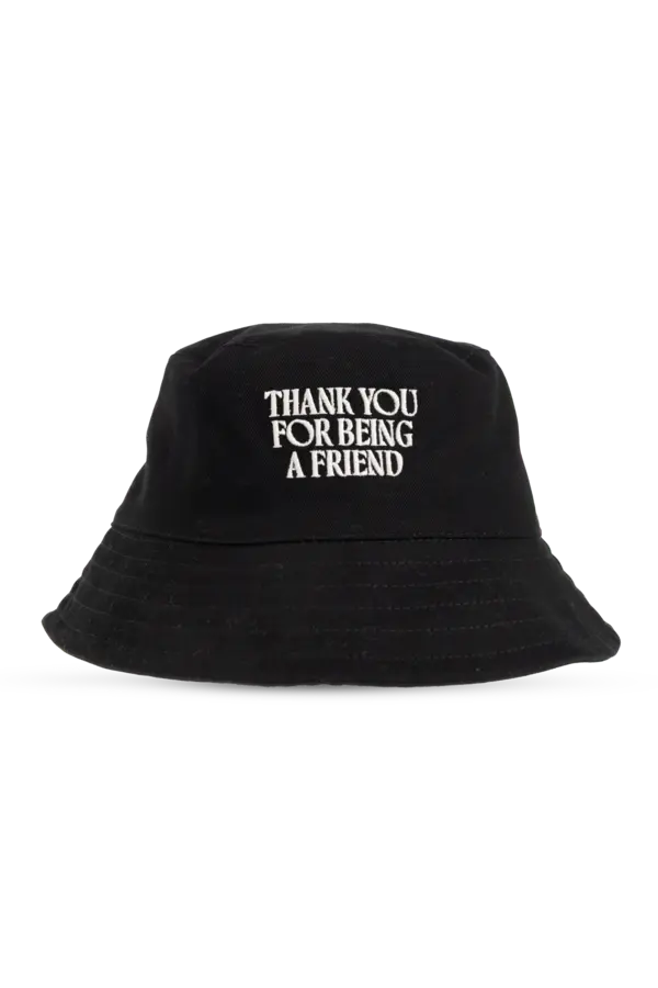 AMI Paris Hat With Embroidered Lettering - Black