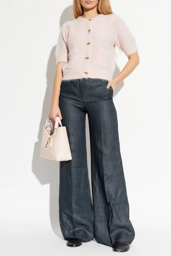 Max Mara Linen Palazzo Trousers - Grey
