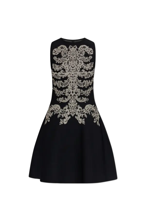 Alexander McQueen Fit & Flare Dress With Embroidery