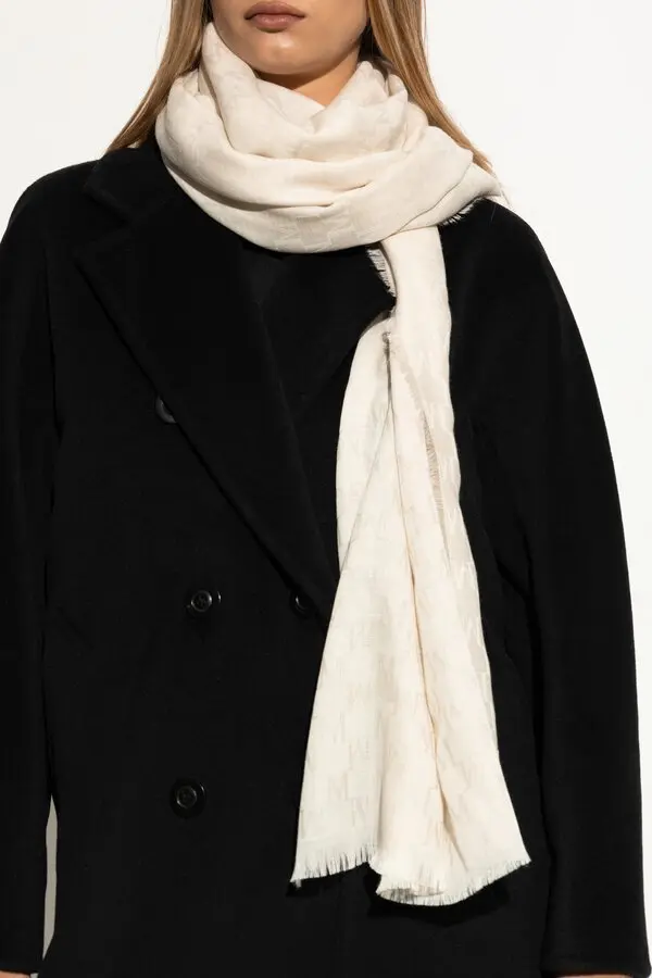 Max Mara Scarf With Monogram - Cream