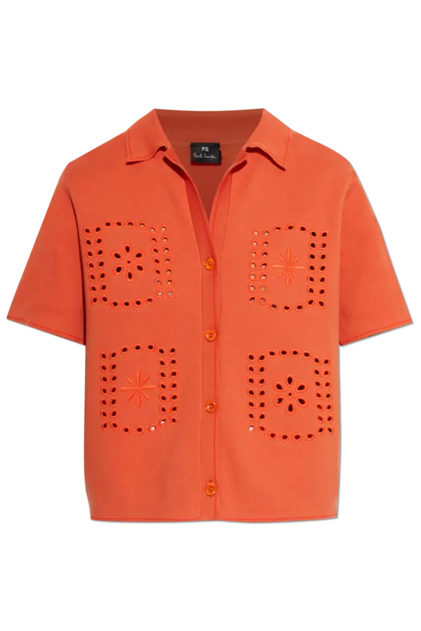 Paul Smith Openwork Embroidered Cotton Shirt