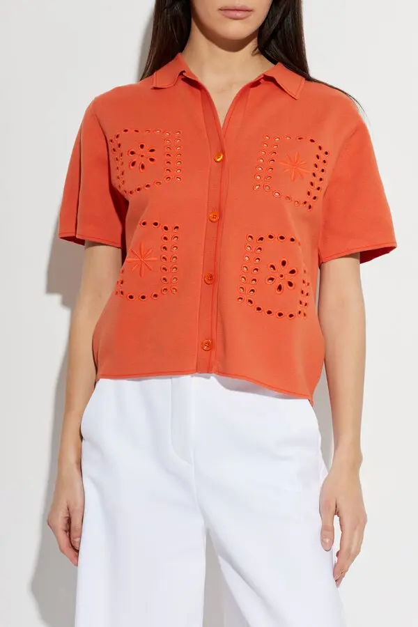 Paul Smith Openwork Embroidered Cotton Shirt