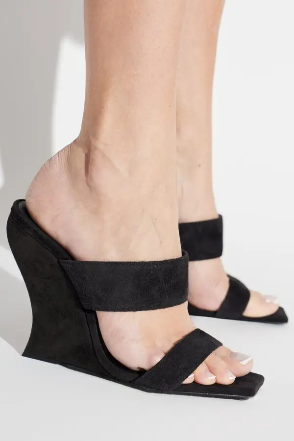Alaïa Suede Wedge Sandals - Black
