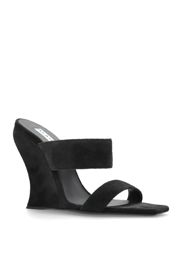 Alaïa Suede Wedge Sandals - Black