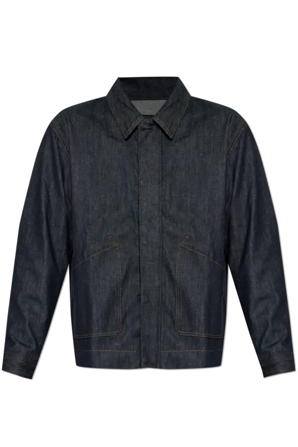 Rag & Bone Denim Jacket With Logo Appliqu - Navy Blue