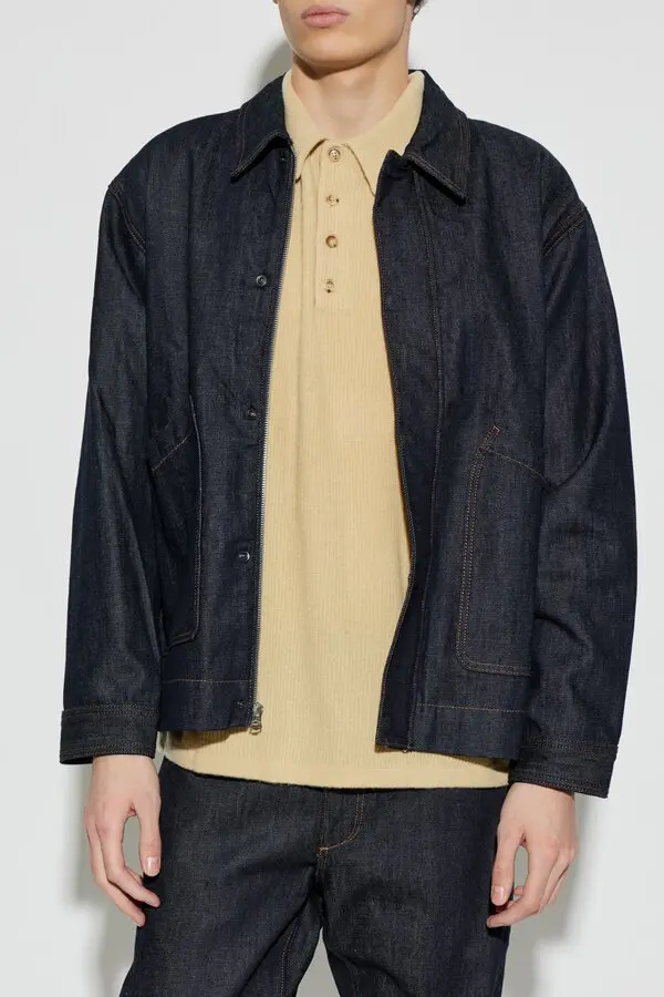 Rag & Bone Denim Jacket With Logo Appliqu - Navy Blue