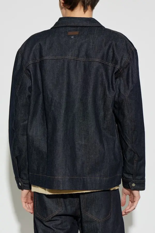 Rag & Bone Denim Jacket With Logo Appliqu - Navy Blue