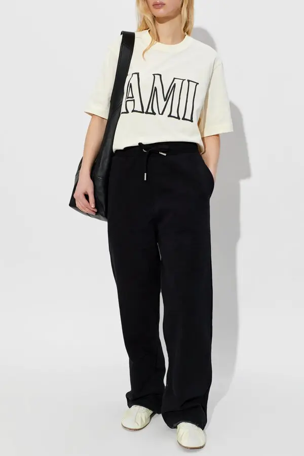 AMI Paris Logo Sneakers - Cream