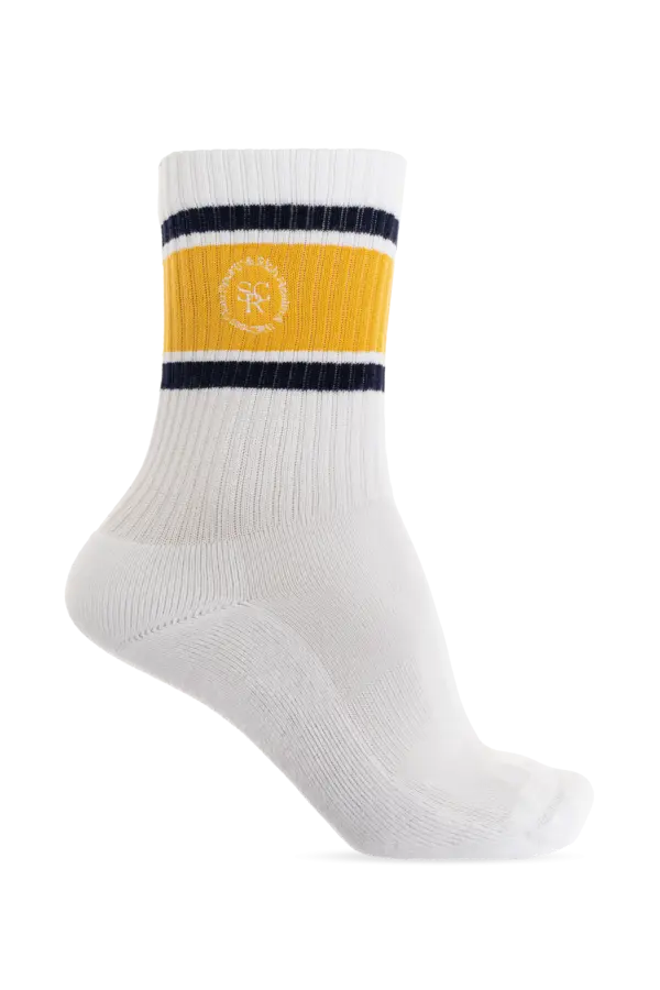 SPORTY & RICH Central Park Drop’ Cotton Socks - White