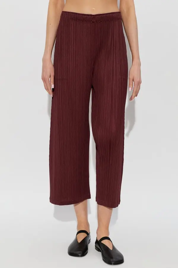 Issey Miyake Pleated Trousers - Burgundy