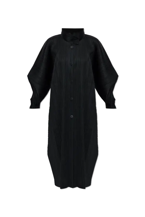 Issey Miyake Pleated Coat - Black