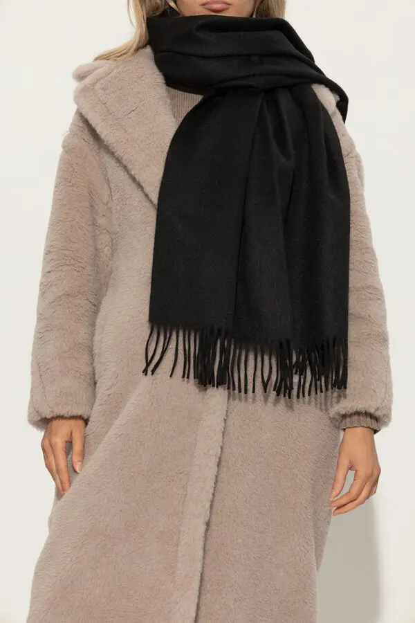Max Mara Tartan" Scarf Made Of Camel Wool - Black