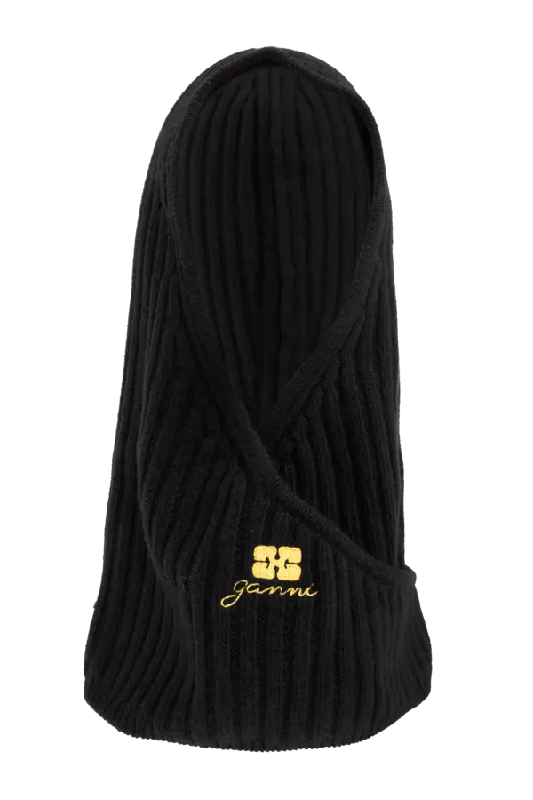 GANNI Logo Balaclava - Black
